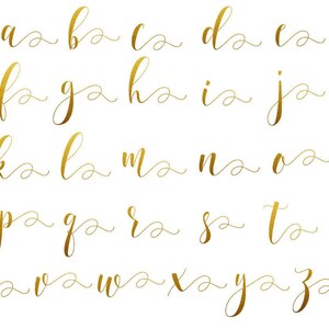 Alphabet Clip Art Foil Gold Alphabet Letters Cards Download - Etsy