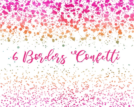 Digital Confetti Ombre Border Confetti Clipart Confetti | Etsy