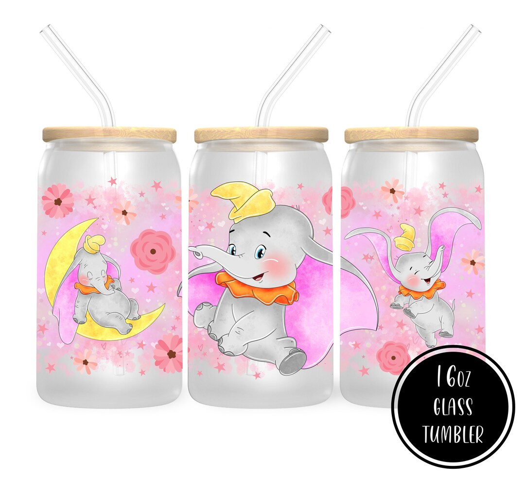 Dumbo Cup PNG File DIGITAL DOWNLOAD 16oz Glass Tumbler Design, 16oz ...