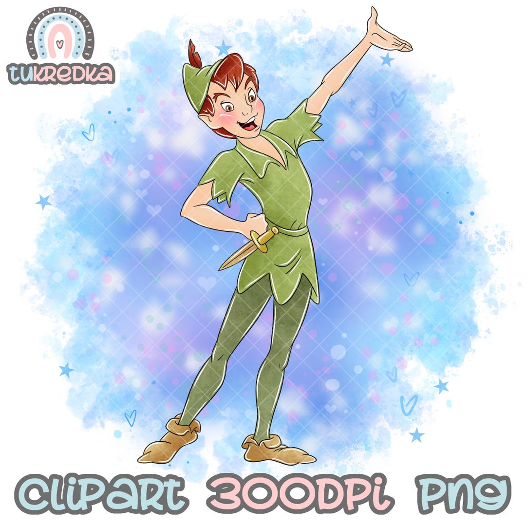 Peter Pan Cute Clip Art PNG, Cartoon Clipart Sublimation PNG Cartoon ...