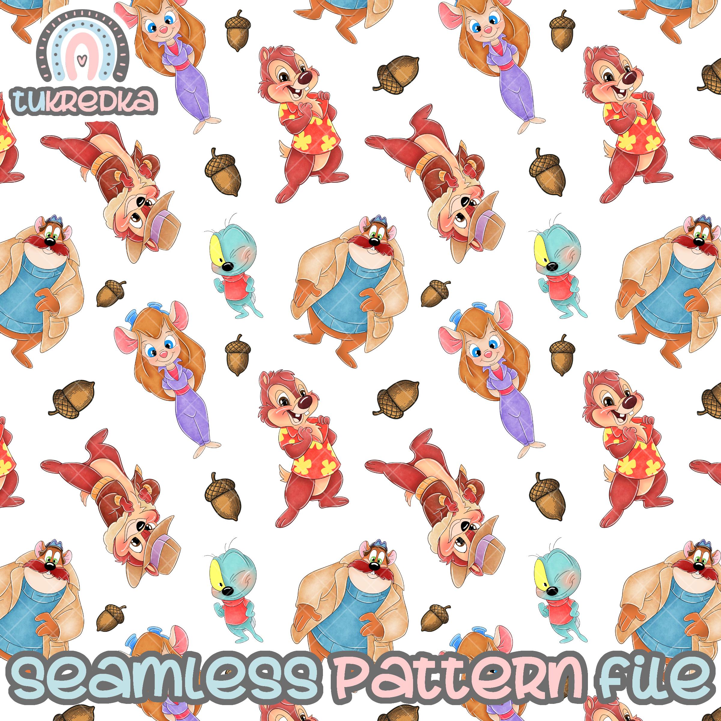 Chip and Dale Rescue Rangers Seamless Pattern, Digital Paper Background ...