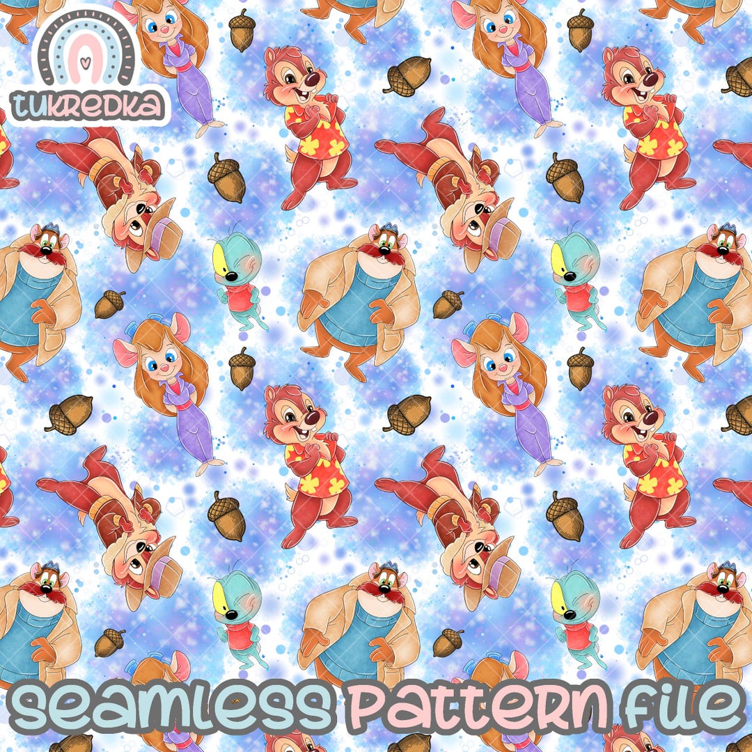 Chip and Dale Rescue Rangers Seamless Pattern, Digital Paper Background ...
