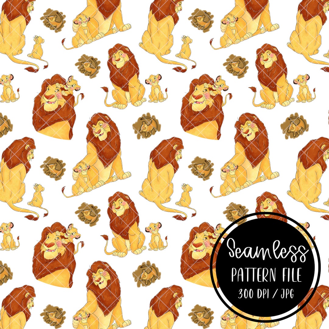 The Lion King Simba Seamless Pattern, Digital Paper Background Download ...