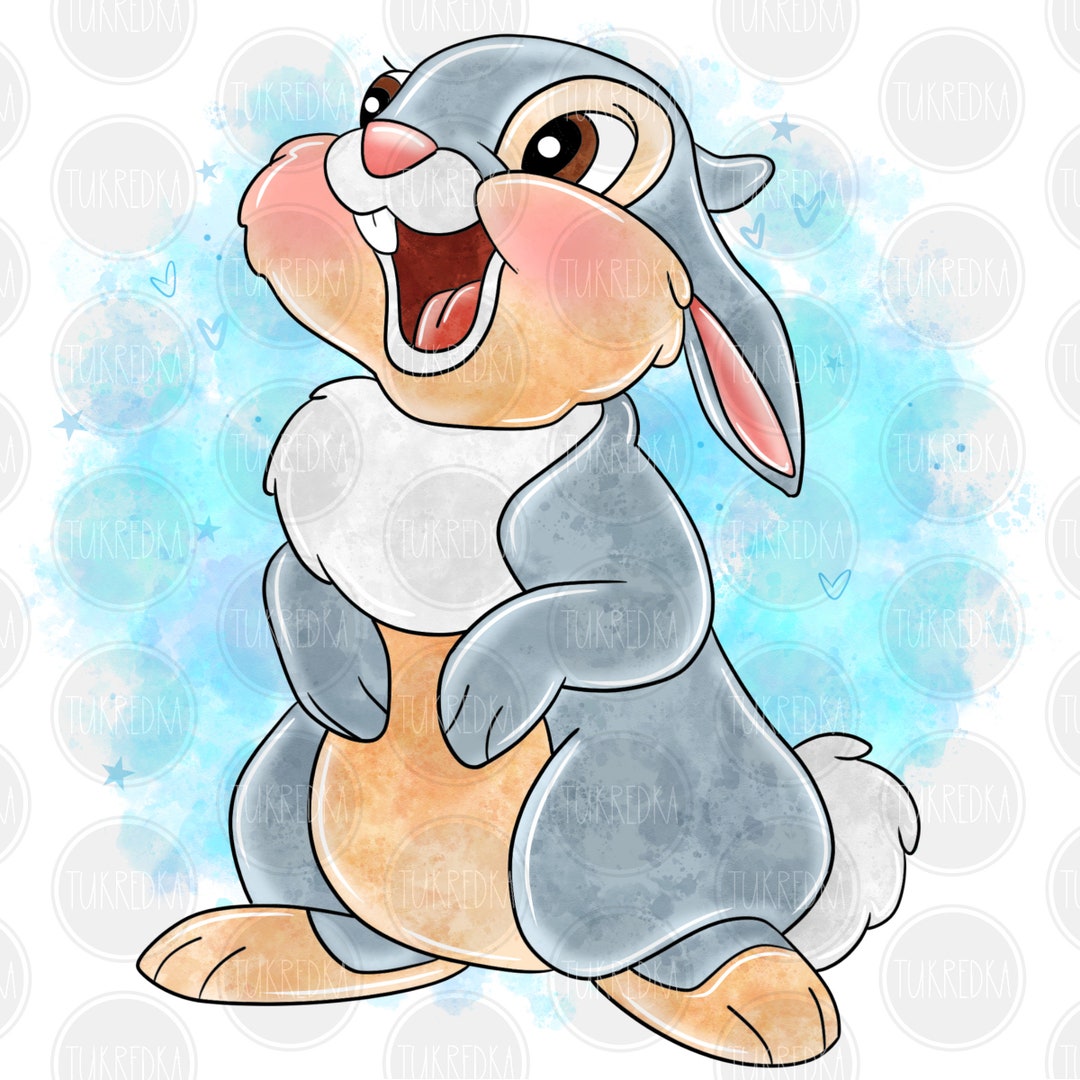 Thumper Rabbit Cute Clip Art PNG, Cartoon Bambi Clipart Sublimation PNG ...