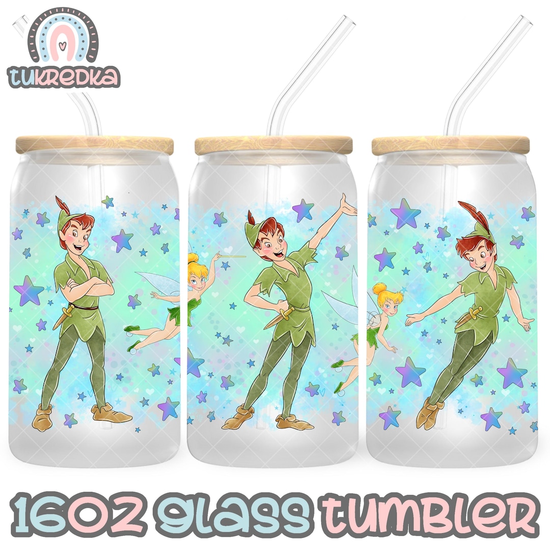 Peter Pan Cup PNG File DIGITAL DOWNLOAD 16oz Glass Tumbler Design, 16oz Libby Cup Wrap - Etsy