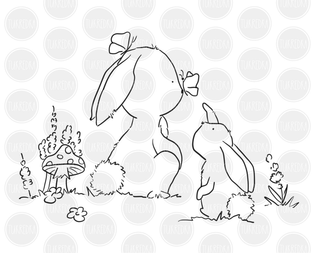 Stamp Rabbit Handpainted Digital Clipart Baby Child Kid Animals Animal ...