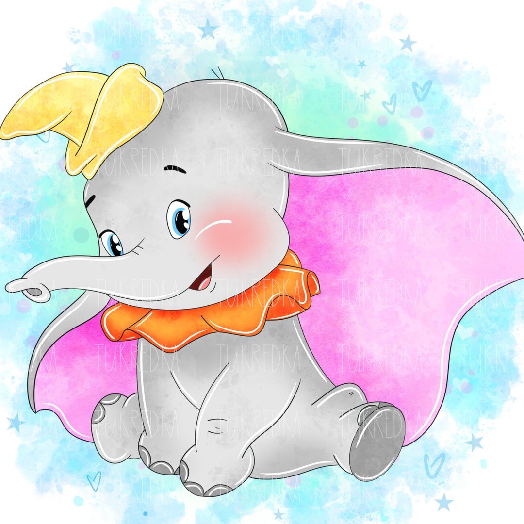 Dumbo Cute Clip Art PNG, Cartoon Dumbo Clipart Sublimation PNG - Etsy