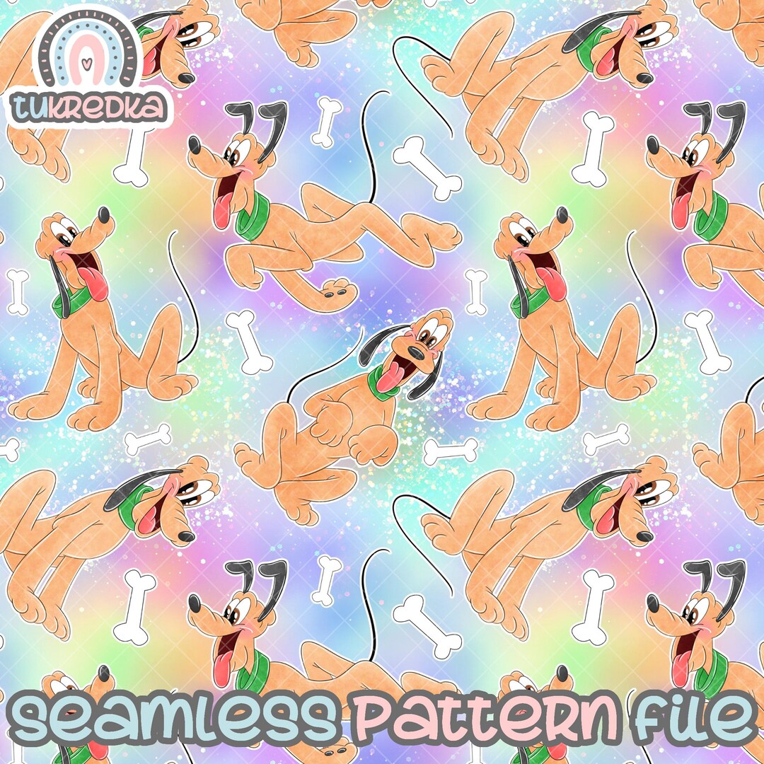 Pluto Seamless Pattern, Digital Paper Background Download Mickey Mouse ...