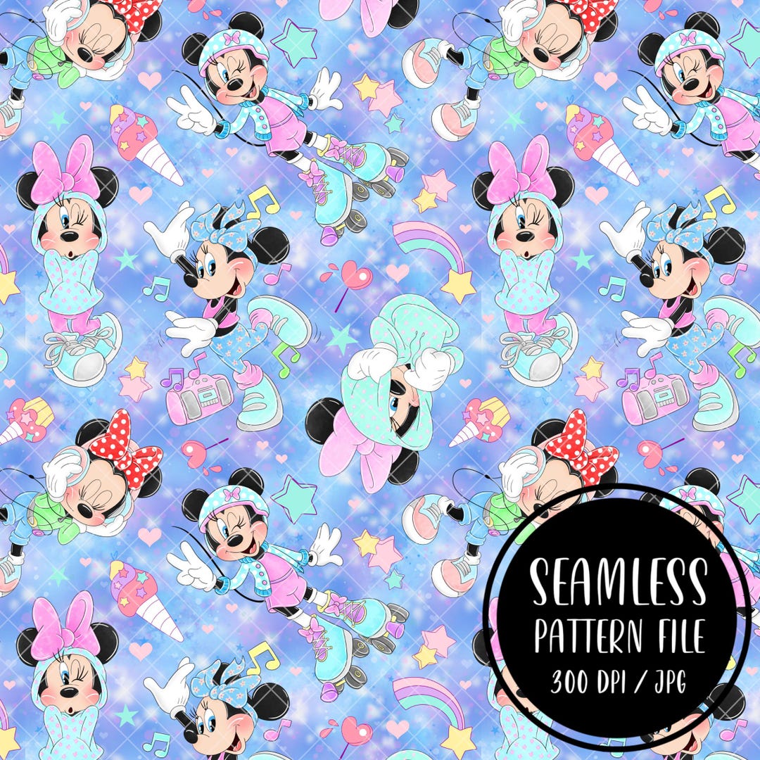 Minnie Mouse Seamless Pattern, Digital Paper Background Download Mickey ...