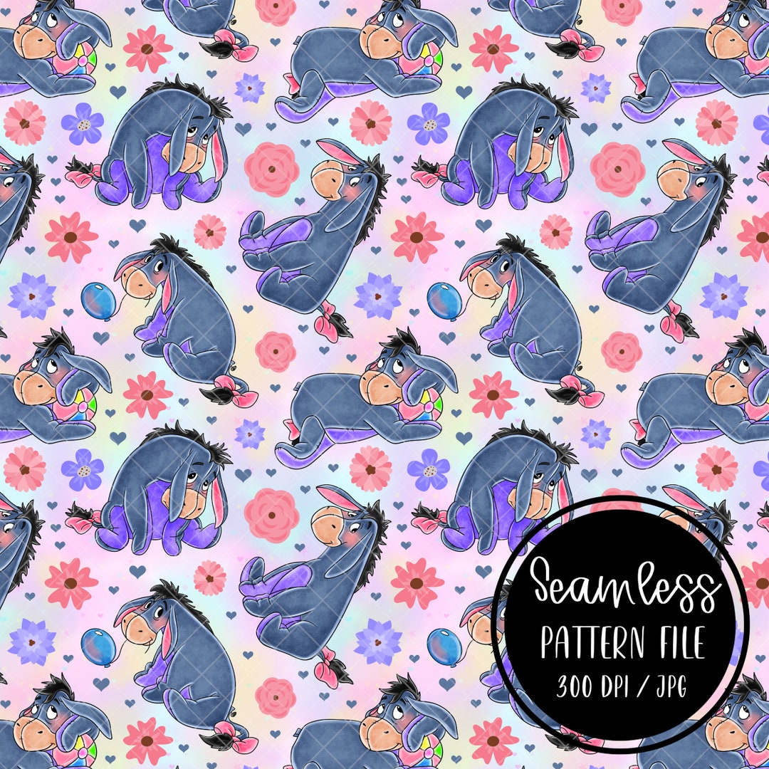 Winnie the Pooh Eeyore Seamless Pattern, Digital Paper Background ...