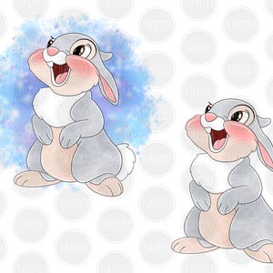 Thumper Rabbit Cute Clip Art PNG, Cartoon Bambi Clipart Sublimation PNG ...