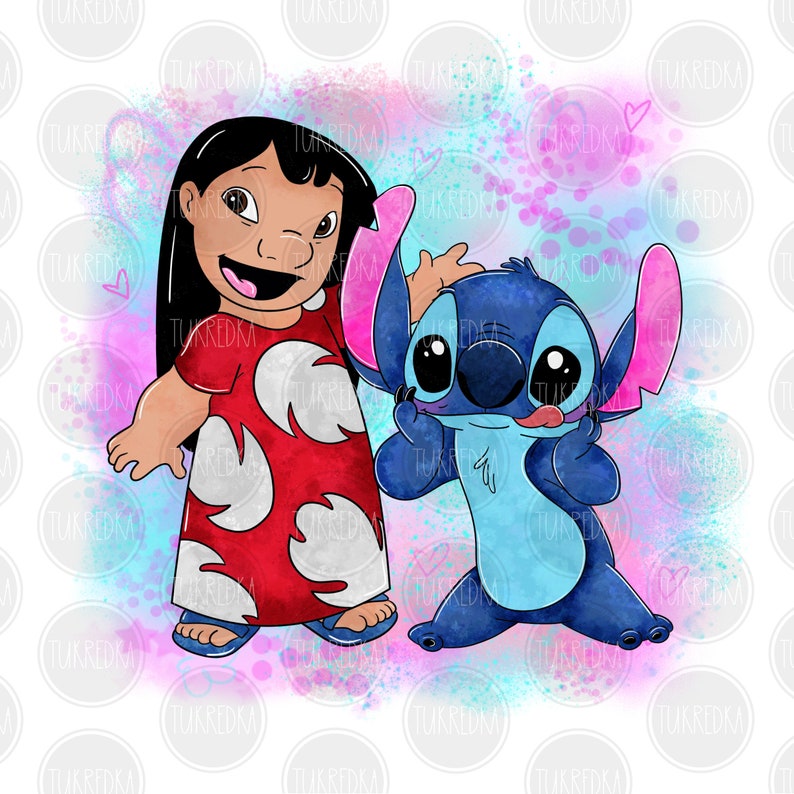 Lilo And Stitch Cute Clip Art Png Cartoon Clipart Sublimation Png Etsy