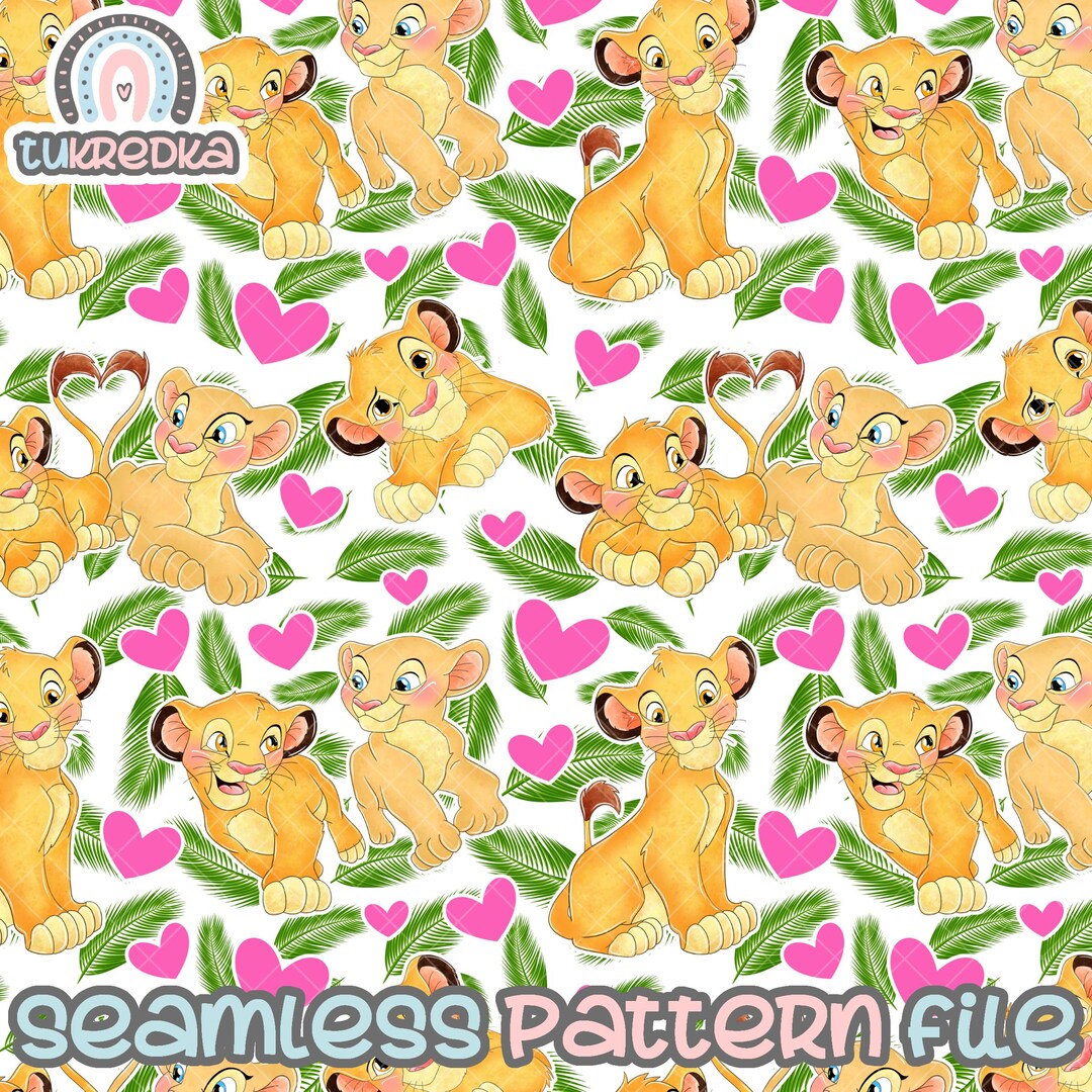 The Lion King Simba Pumba Timon Seamless Pattern, Digital Paper ...
