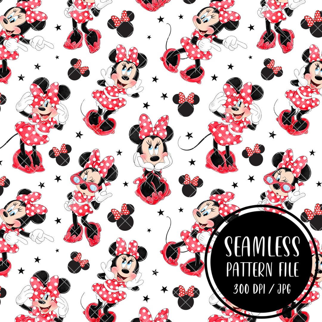 Minnie Mouse Seamless Pattern, Digital Paper Background Download Mickey ...