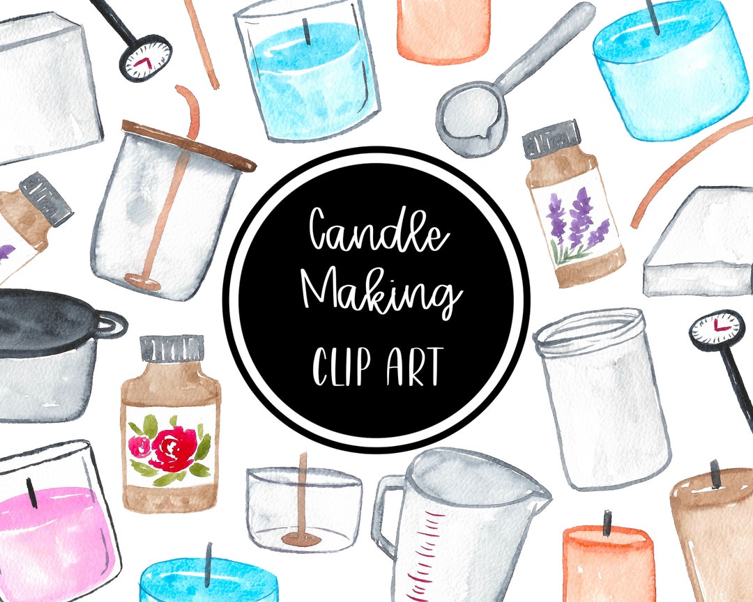 Candle Making Candles Clip Art Watercolor Handpainted Digital Clipart ...