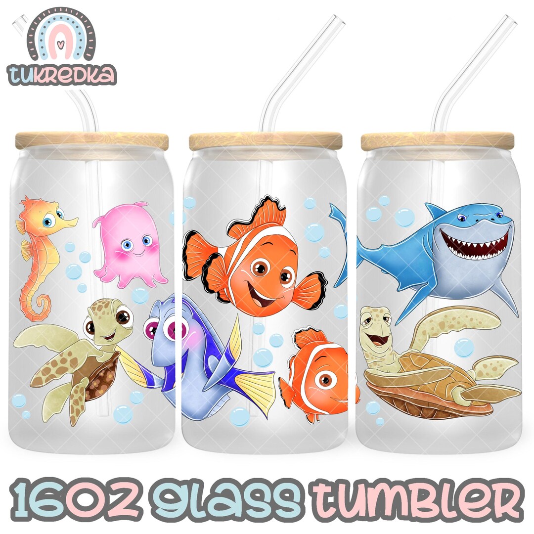 Finding Dory Nemo Cup PNG File DIGITAL DOWNLOAD 16oz Glass Tumbler ...