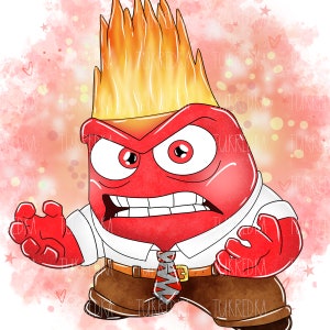 Inside Out Anger Clip Art PNG, Hand Drawn Cartoon Clipart Sublimation ...