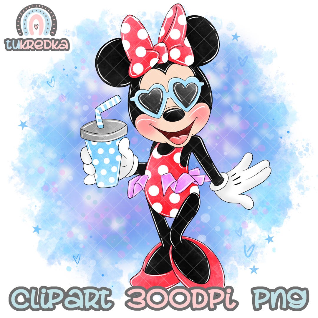 Minnie Mouse Beach Clipart, PNG Clip Art, Cartoon Sublimation PNG - Etsy