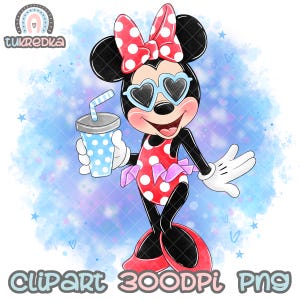 Minnie Mouse Beach Clipart, PNG Clip Art, Cartoon Sublimation PNG - Etsy
