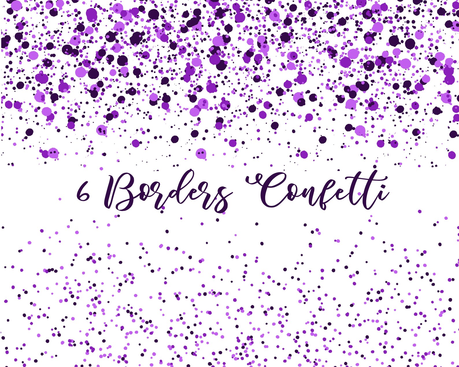 Digital Confetti Purple Border Confetti Clipart Confetti | Etsy