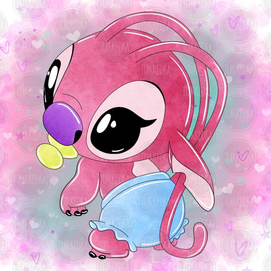 Stitch Angel Cute Clip Art PNG, Cartoon Clipart Sublimation PNG - Etsy