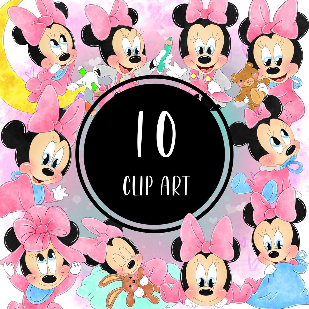Baby Minnie Mouse Clipart, PNG Clip Art, Cartoon Sublimation PNG - Etsy