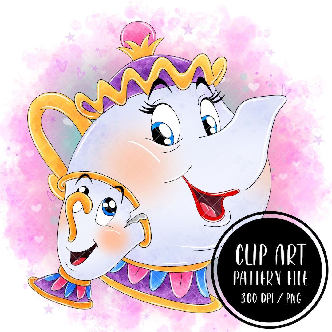Princess Mrs Teapots & Chip Clipart, Beauty and the Beast PNG Clip Art ...