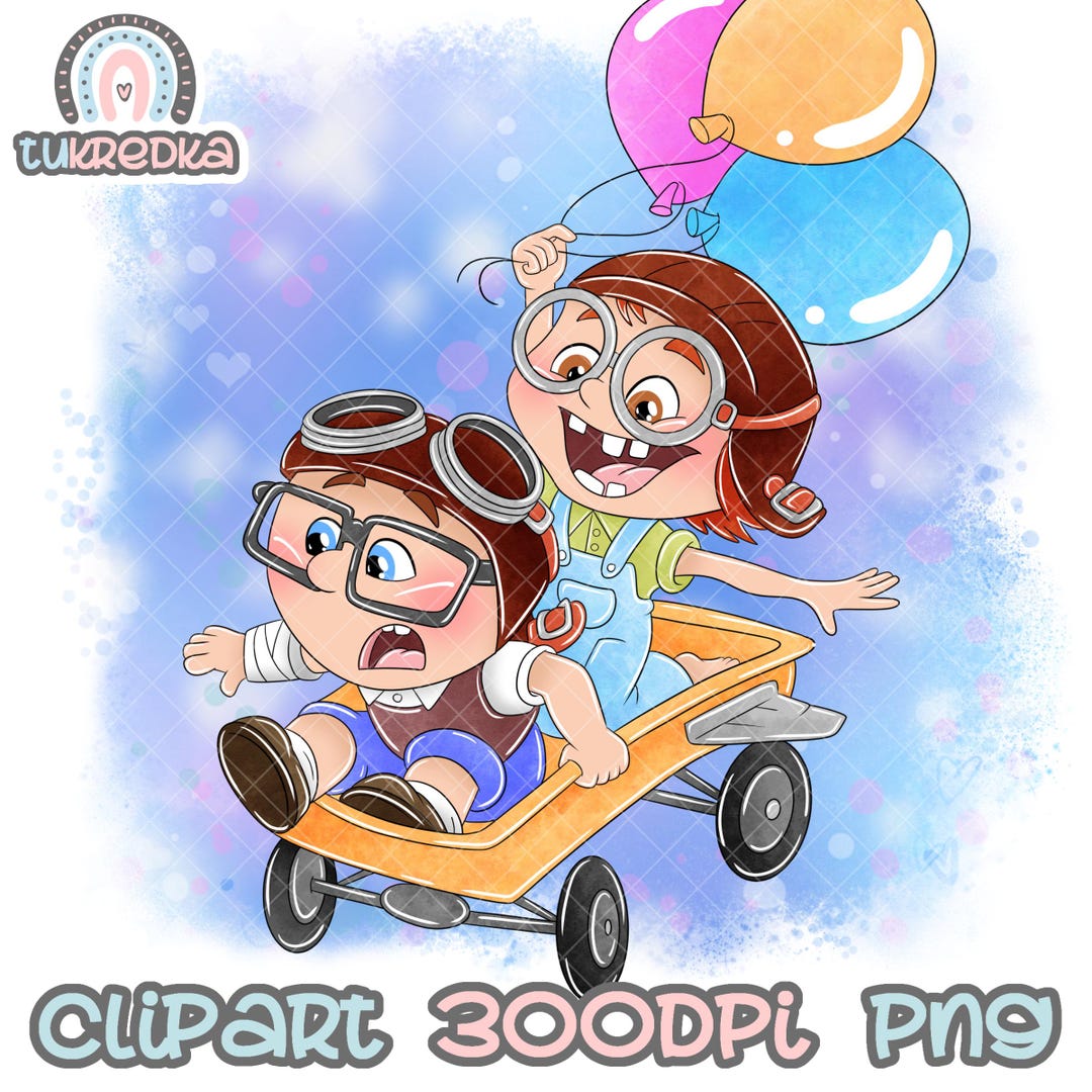 Up Carl and Ellie Clip Art PNG, Cartoon up Clipart Sublimation PNG ...