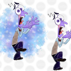 Inside Out Fear Clip Art PNG, Hand Drawn Cartoon Clipart Sublimation ...