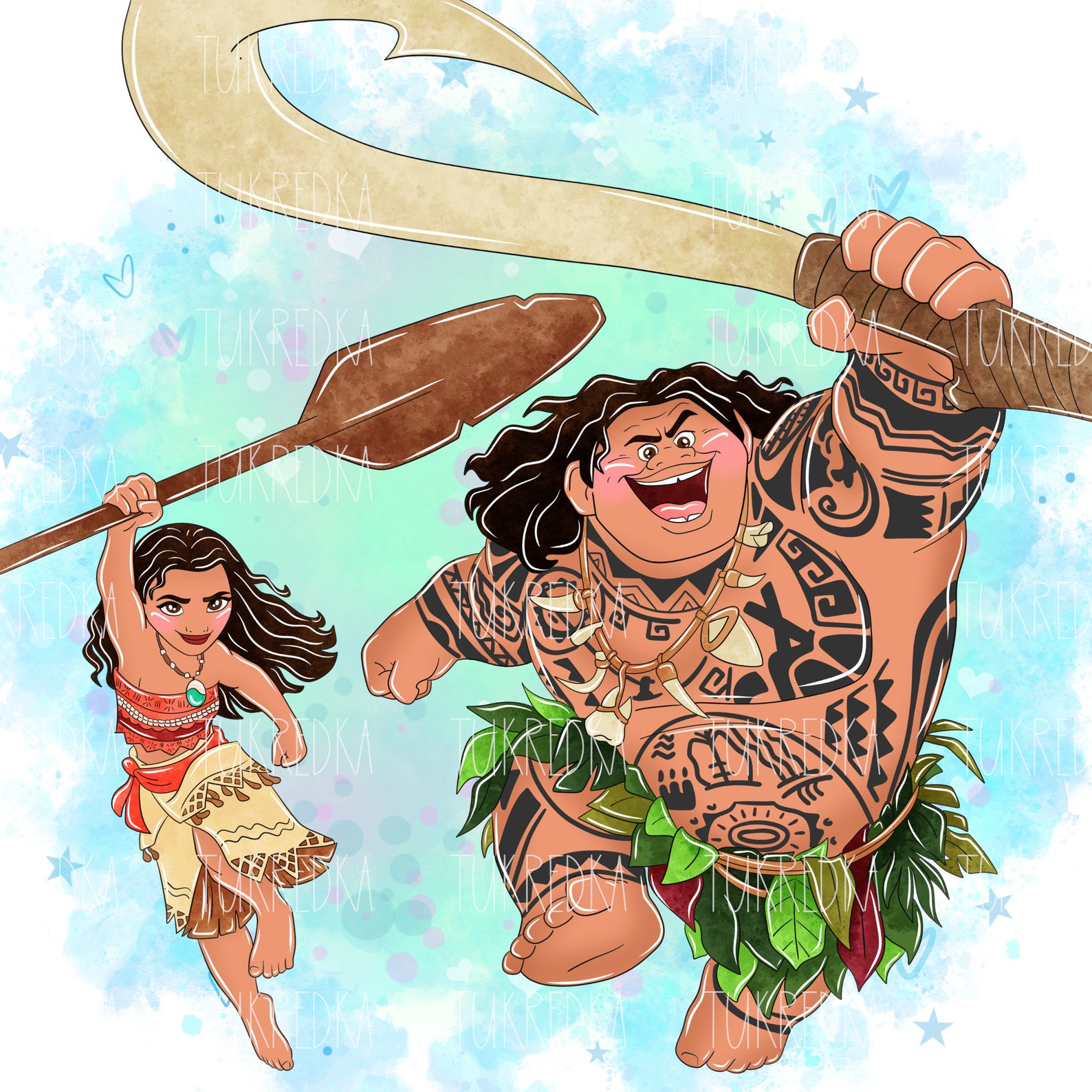 Princess Moana Maui Clipart Sublimation PNG, Vaiana Clipart, Cartoon ...