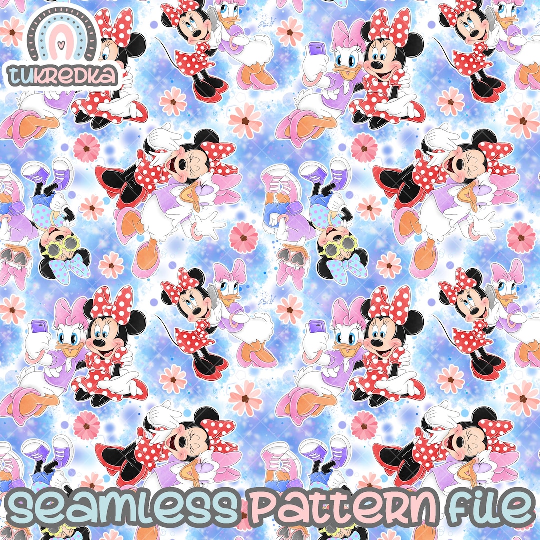 Minnie Mouse and Daisy Seamless Pattern, Digital Paper Background ...