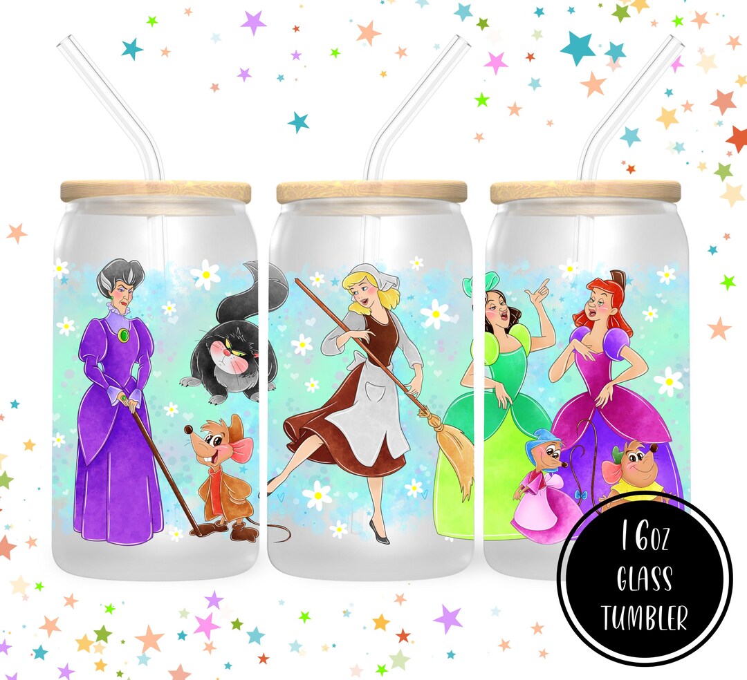Princess Cinderella Cup PNG File DIGITAL DOWNLOAD 16oz Glass Tumbler ...