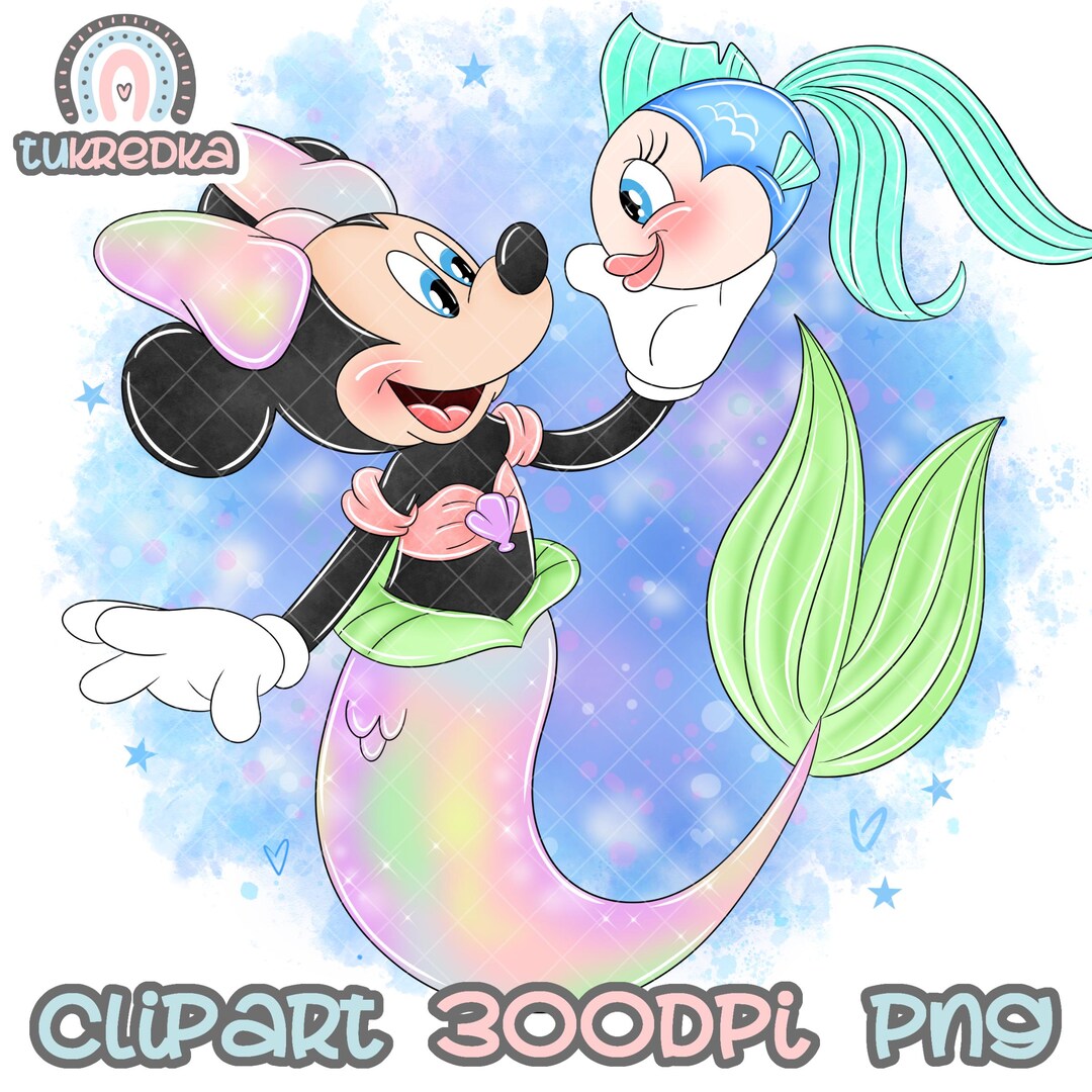 Minnie Mouse Mermaid Clipart, PNG Clip Art, Mickey Mouse and Friends ...