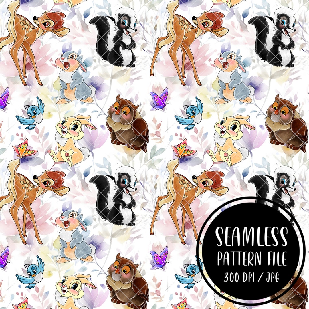 Bambi Thumper Seamless Pattern, Digital Paper Background Download Free ...