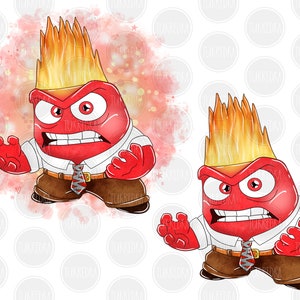 Inside Out Anger Clip Art PNG, Hand Drawn Cartoon Clipart Sublimation ...