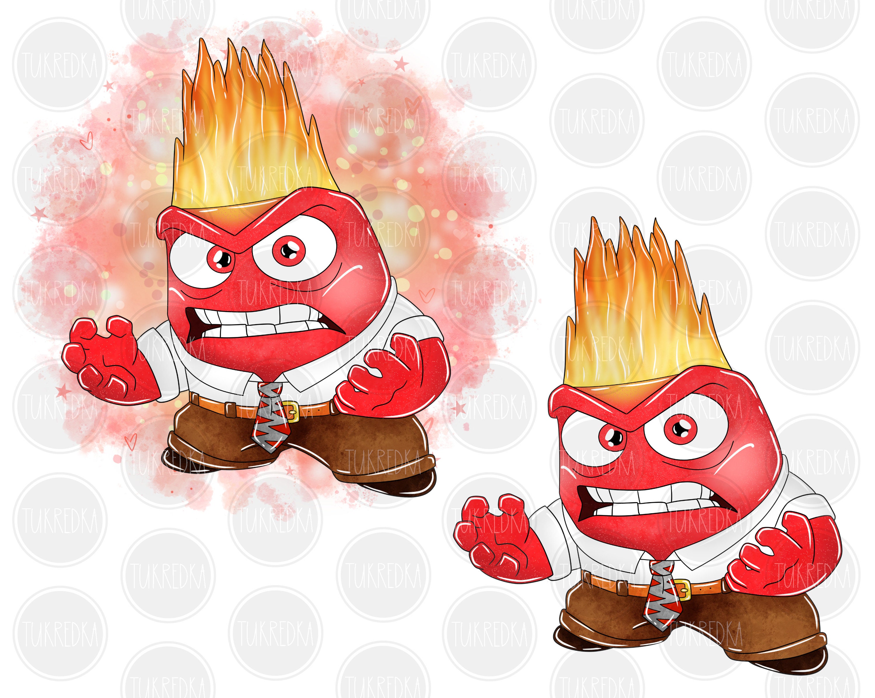 Inside Out Anger Clip Art PNG, Hand Drawn Cartoon Clipart Sublimation ...