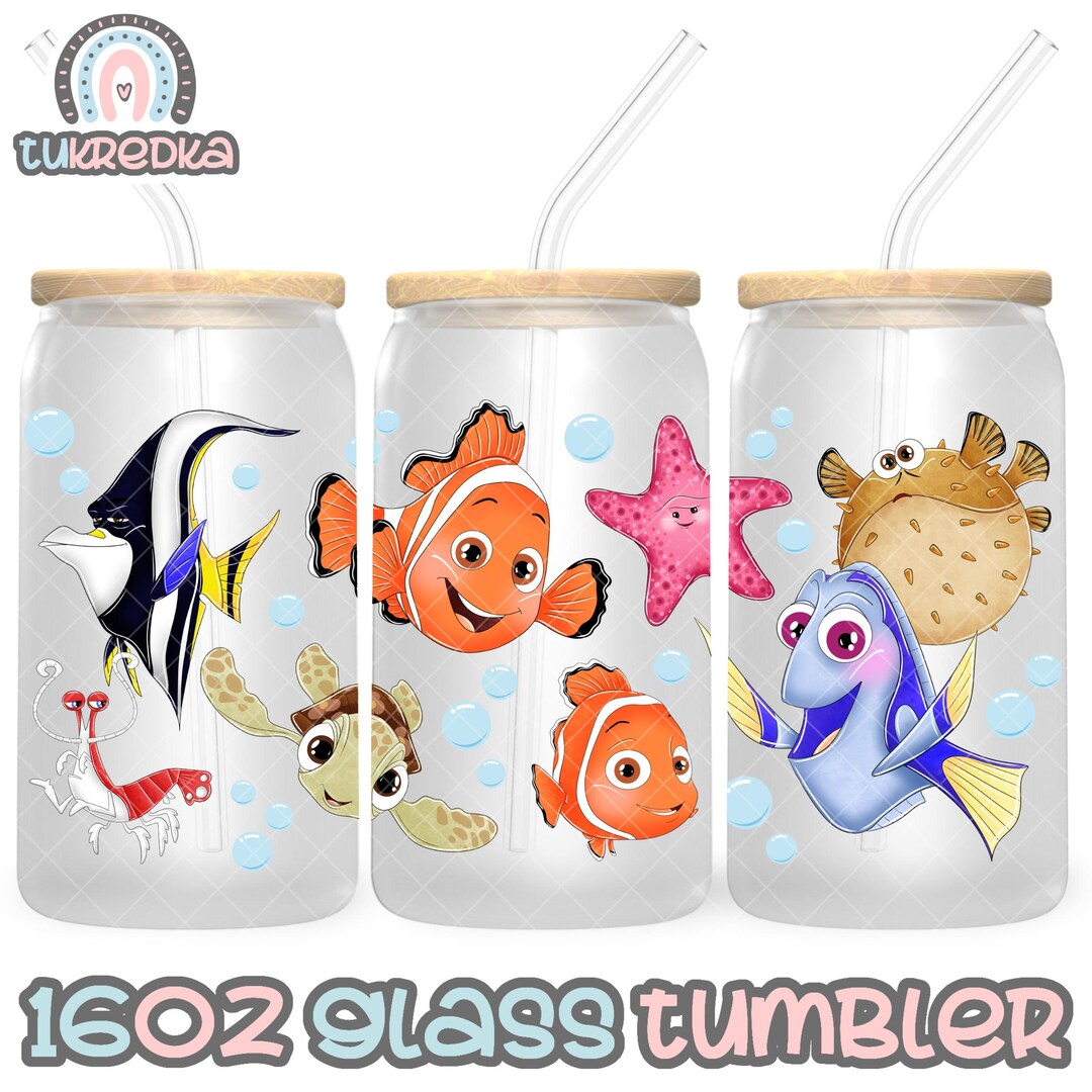 Finding Dory Nemo Cup PNG File DIGITAL DOWNLOAD 16oz Glass Tumbler ...