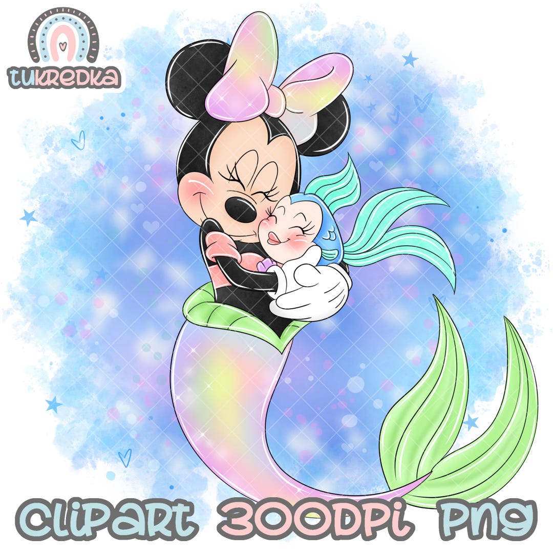 Minnie Mouse Mermaid Clipart, PNG Clip Art, Mickey Mouse and Friends ...