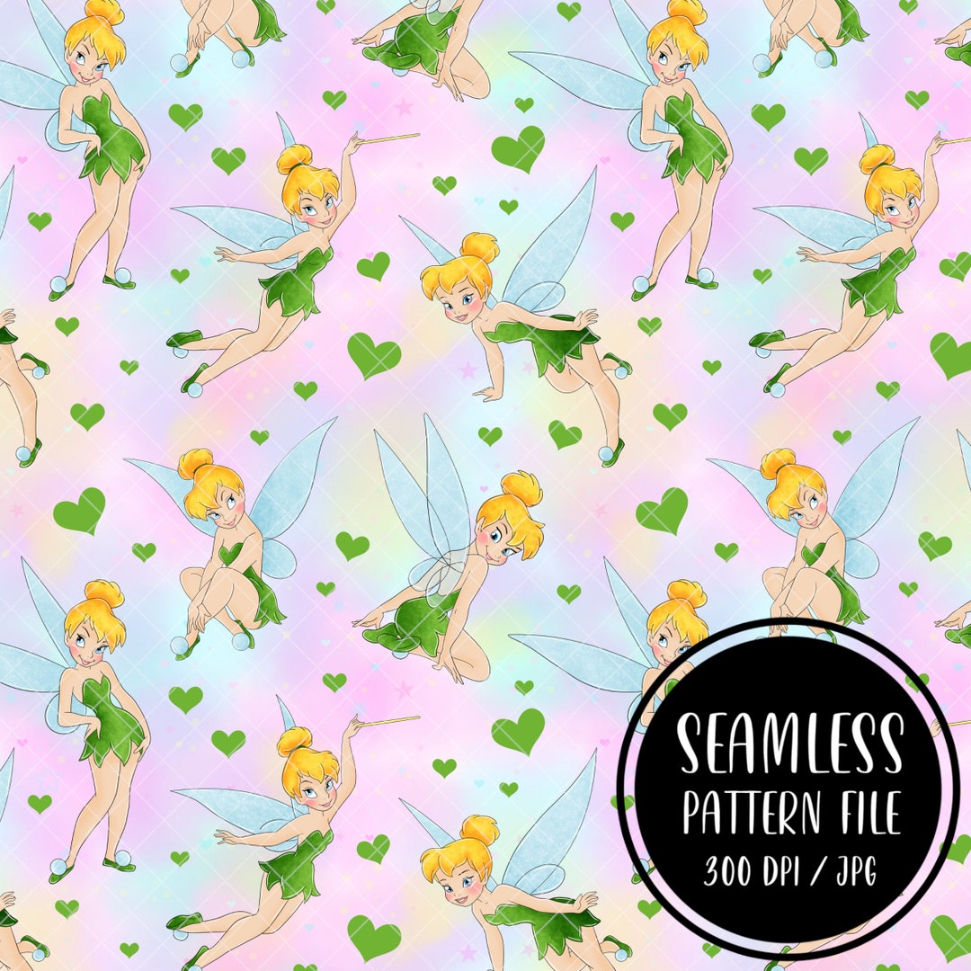 Tinkerbell Seamless Pattern, Digital Paper Background Download Free ...