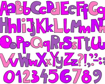 Alphabet Clip Art Watercolor Doodle Clipart Cards Download | Etsy