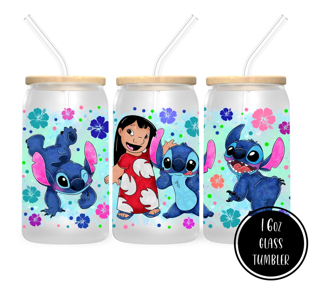 Stitch and Angel Cup PNG File DIGITAL DOWNLOAD 16oz Glass Tumbler ...