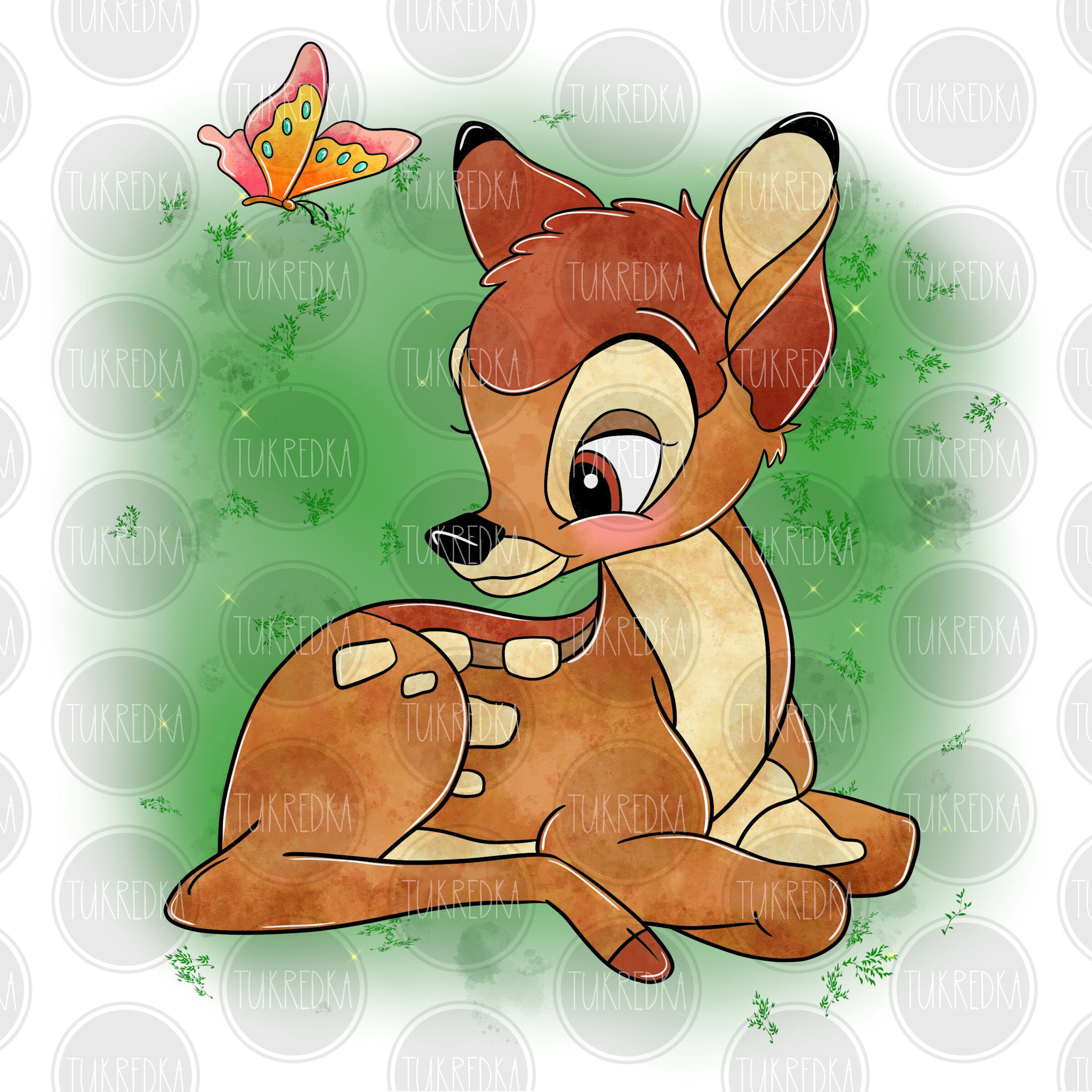 Bambi Cute Clip Art PNG Cartoon Clipart Sublimation PNG - Etsy