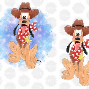 Pluto Cowboy Clipart, PNG Clip Art, Cartoon Sublimation Pngcartoon Art ...