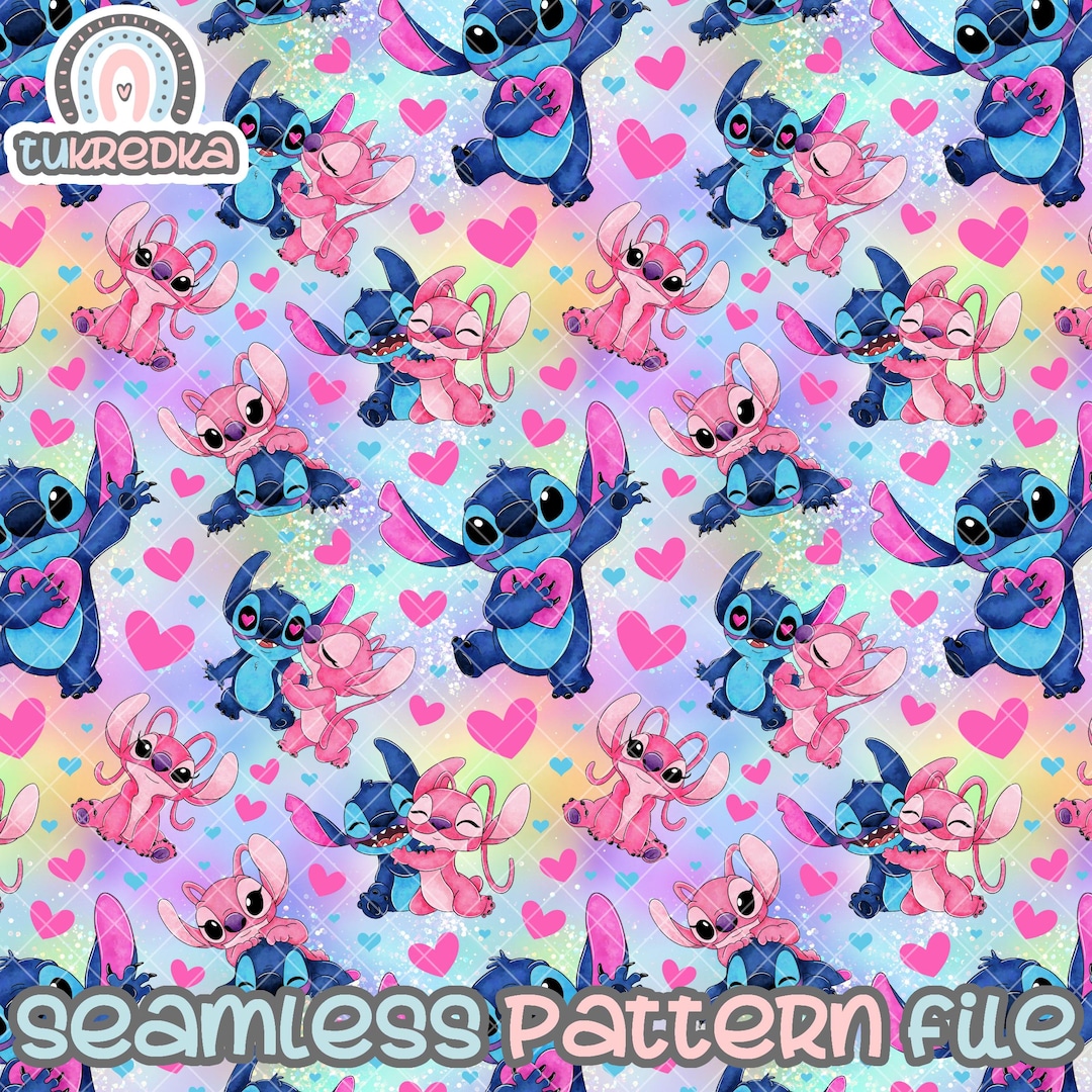 Stitch Seamless Angel Pattern, Digital Paper Background Download JPG - Etsy