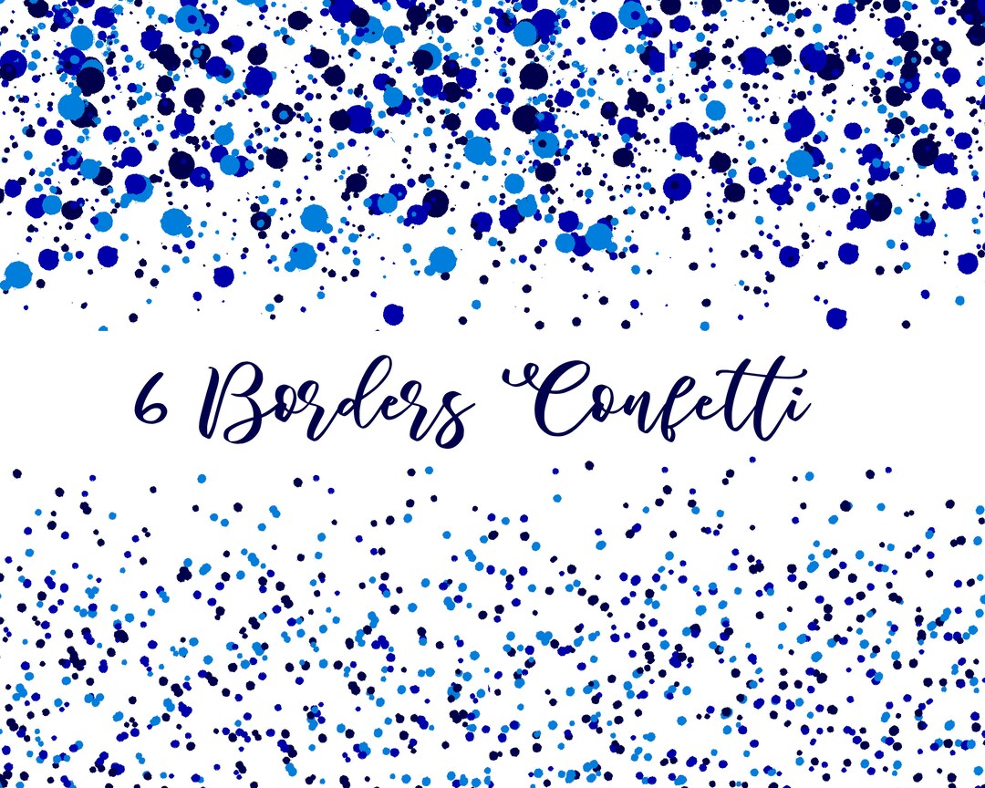 Digital Confetti Blue Border Confetti Clipart Confetti - Etsy