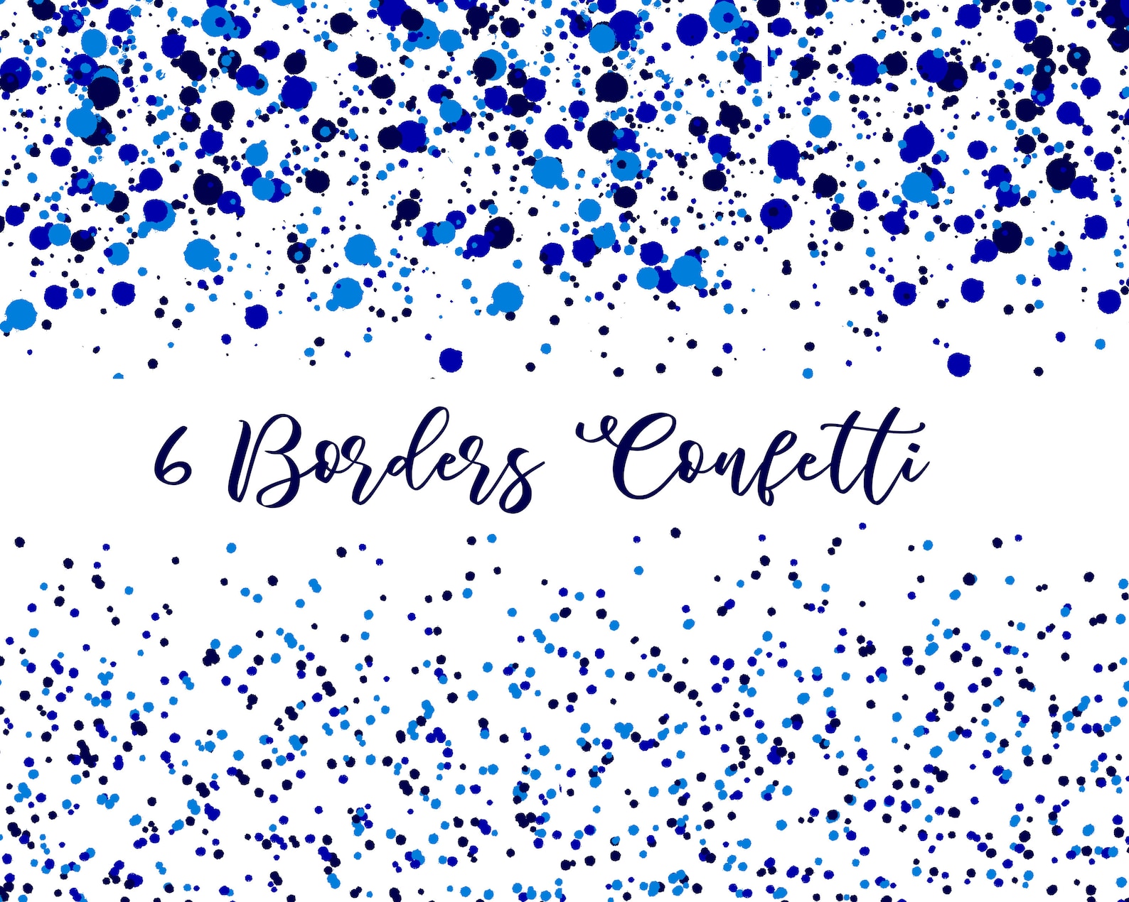 Digital Confetti Blue Border Confetti Clipart Confetti - Etsy