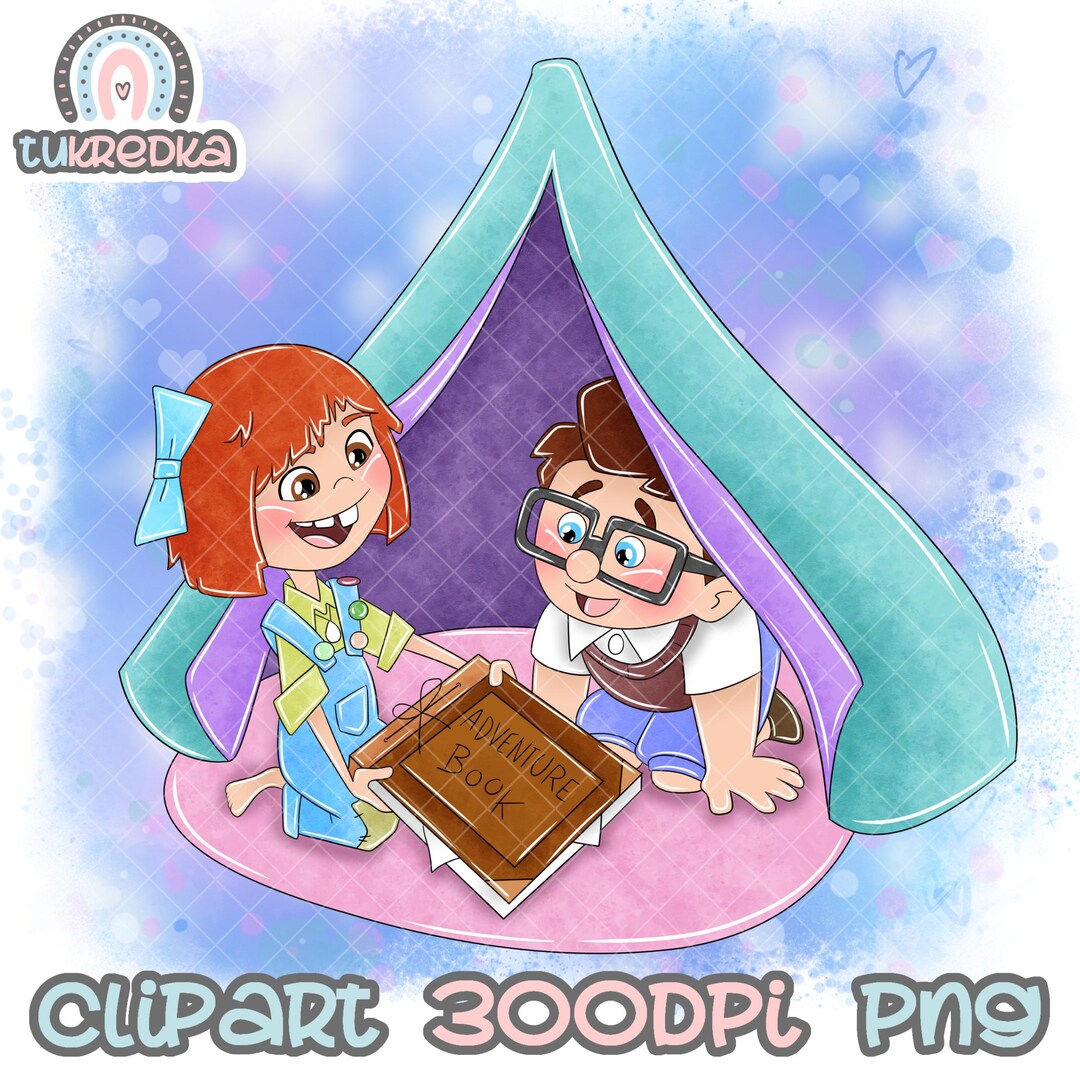 Up Carl and Ellie Clip Art PNG, Cartoon up Clipart Sublimation PNG ...