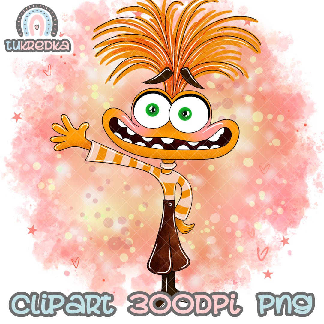 Inside Out Anxiety Clip Art PNG, Hand Drawn Cartoon Clipart Sublimation ...