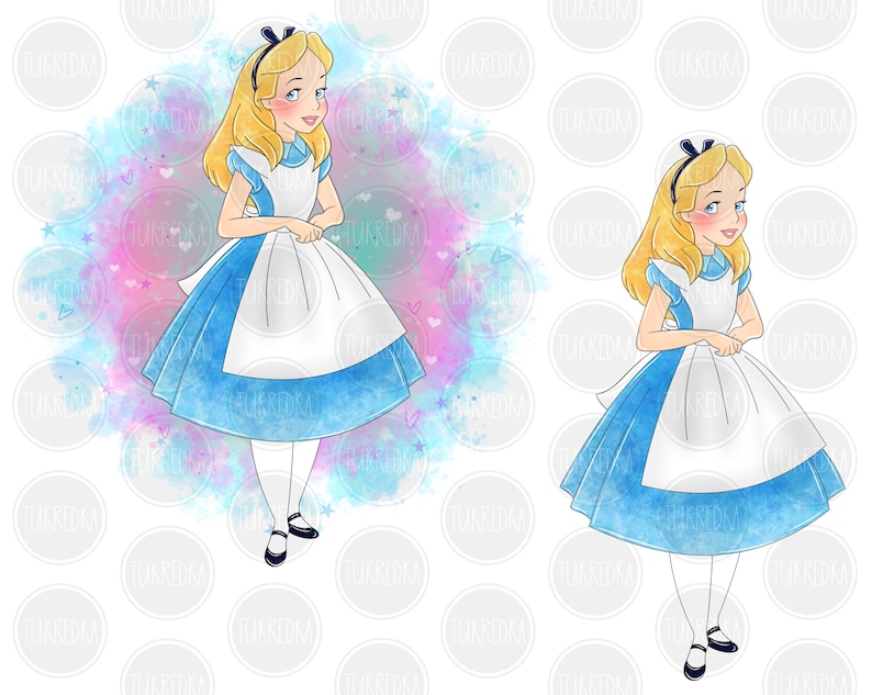Alice in Wonderland Clip Art PNG, Cartoon Sublimation PNG Clipart ...