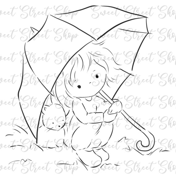 Stamp Girl Handpainted Digital Clipart Baby Child Kid Flowers - Etsy